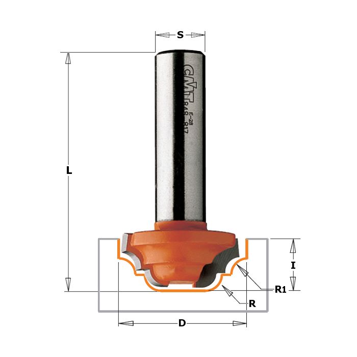 CMT 848.190.11 Plunge Ogee Bit, 1/4-Inch Shank, 3/4-Inch Diameter